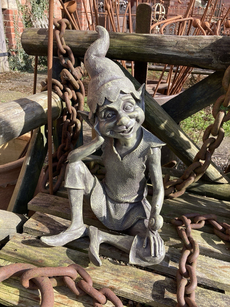 RESIN THINKING PIXIE STATUE GARDEN ORNAMENT GNOME / ELF – Ferney Heyes ...