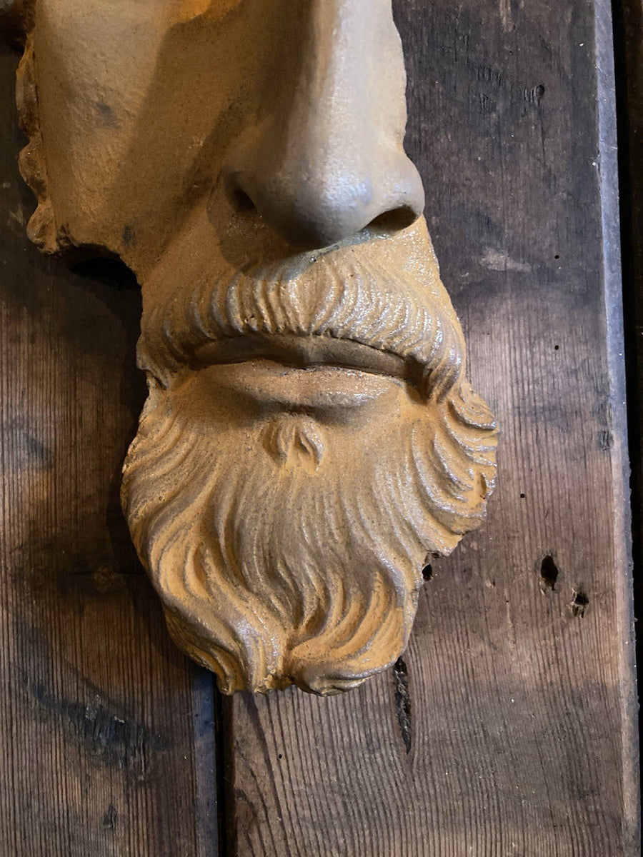 HANGING METAL RUSTY CAST IRON FACE MODERN ART STATUE GARDEN ORNAMENT ...