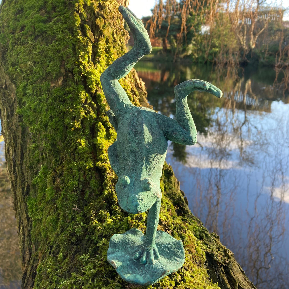 METAL CAST IRON VERDIGRIS FROG GARDEN ORNAMENT STATUE – Ferney Heyes ...