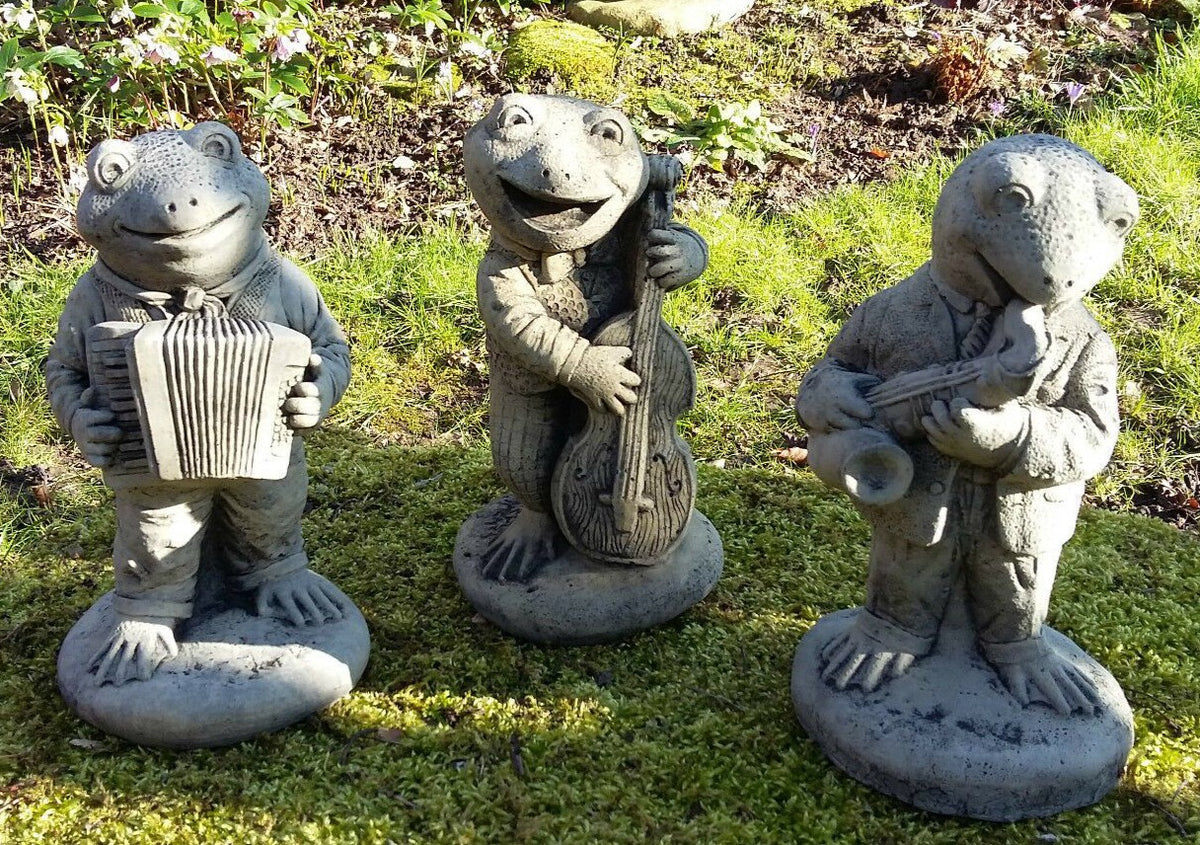 STONE GARDEN SET 3 MUSICAL FROGS JAZZ BAND – Ferney Heyes Garden Products