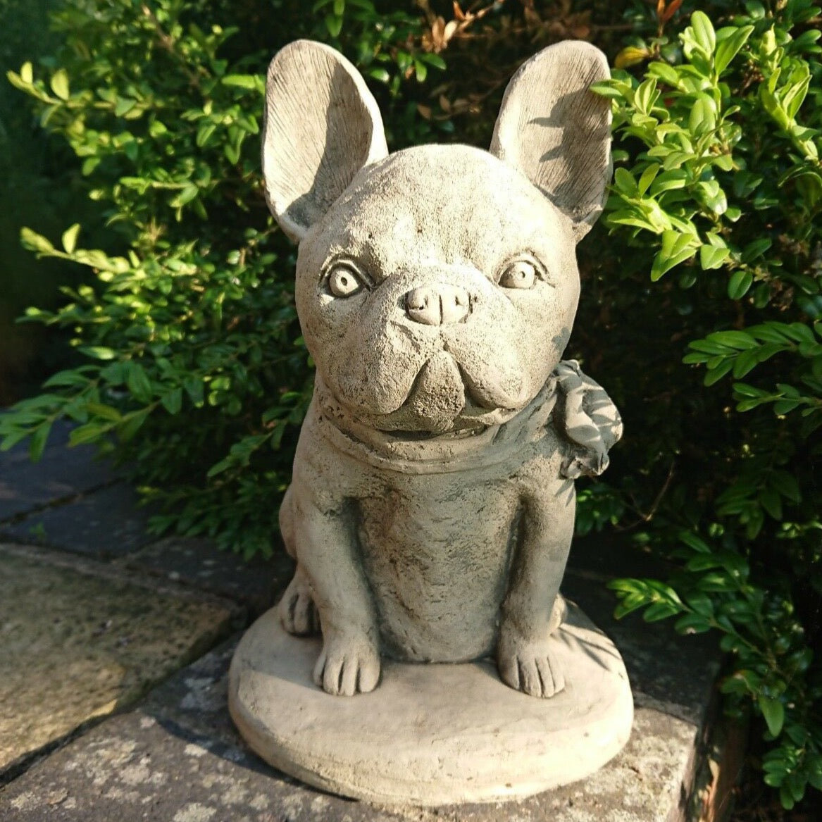 STONE GARDEN SITTING FRENCH BULLDOG FRENCHIE STATUE ORNAMENT – Ferney ...