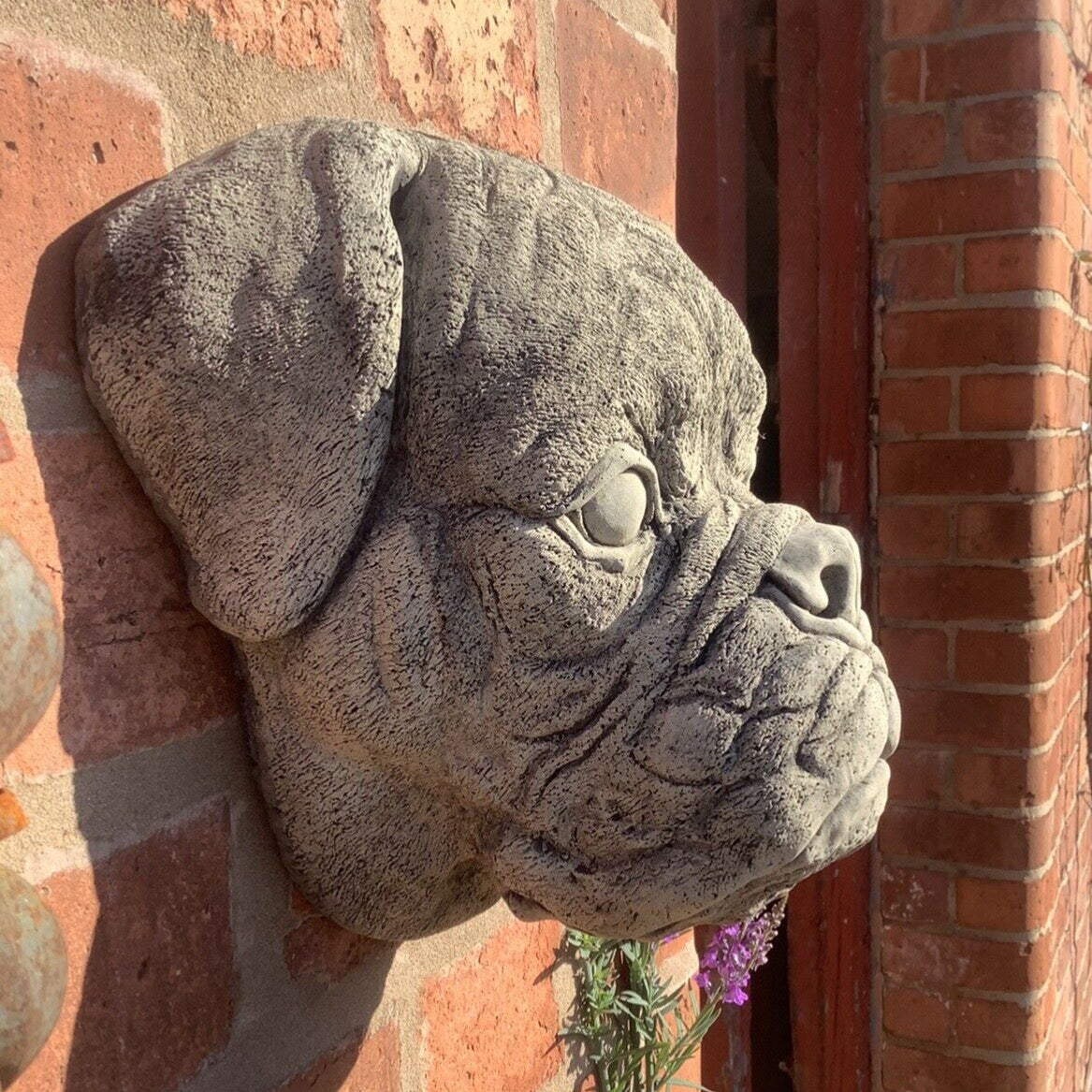 STONE GARDEN BOXER DOG WALL PLAQUE ORNAMENT STATUE – Ferney Heyes ...