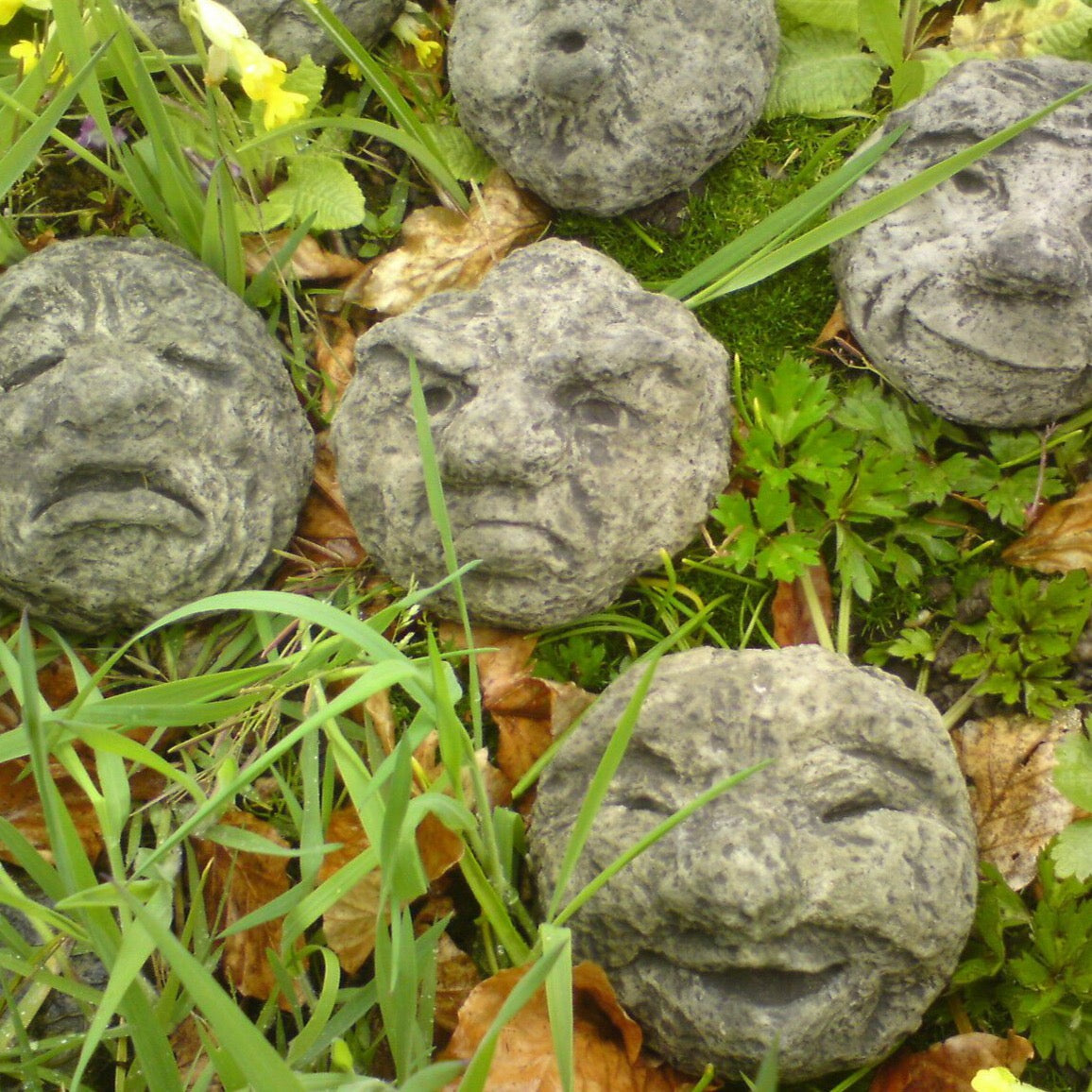 STONE GARDEN SET OF 6 COMEDY ROCK FACE PEBBLES HEADS – Ferney Heyes ...