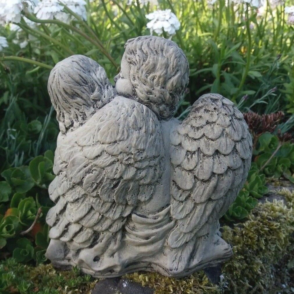 STONE GARDEN SMALL ANGEL KISSING BOY MEMORIAL – Ferney Heyes Garden ...