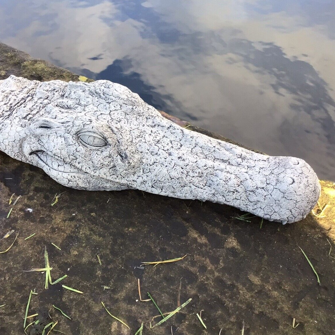 STONE GARDEN LARGE CROCODILE ALLIGATOR HEAD STATUE ORNAMENT – Ferney ...