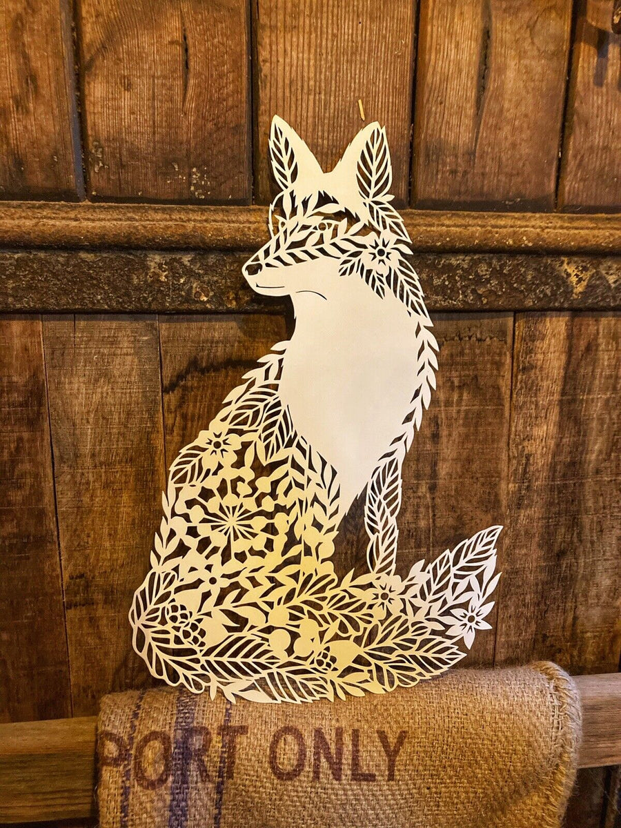 WHITE METAL FOX WALL PLAQUE HANGING RUSTIC GARDEN ORNAMENT – Ferney ...