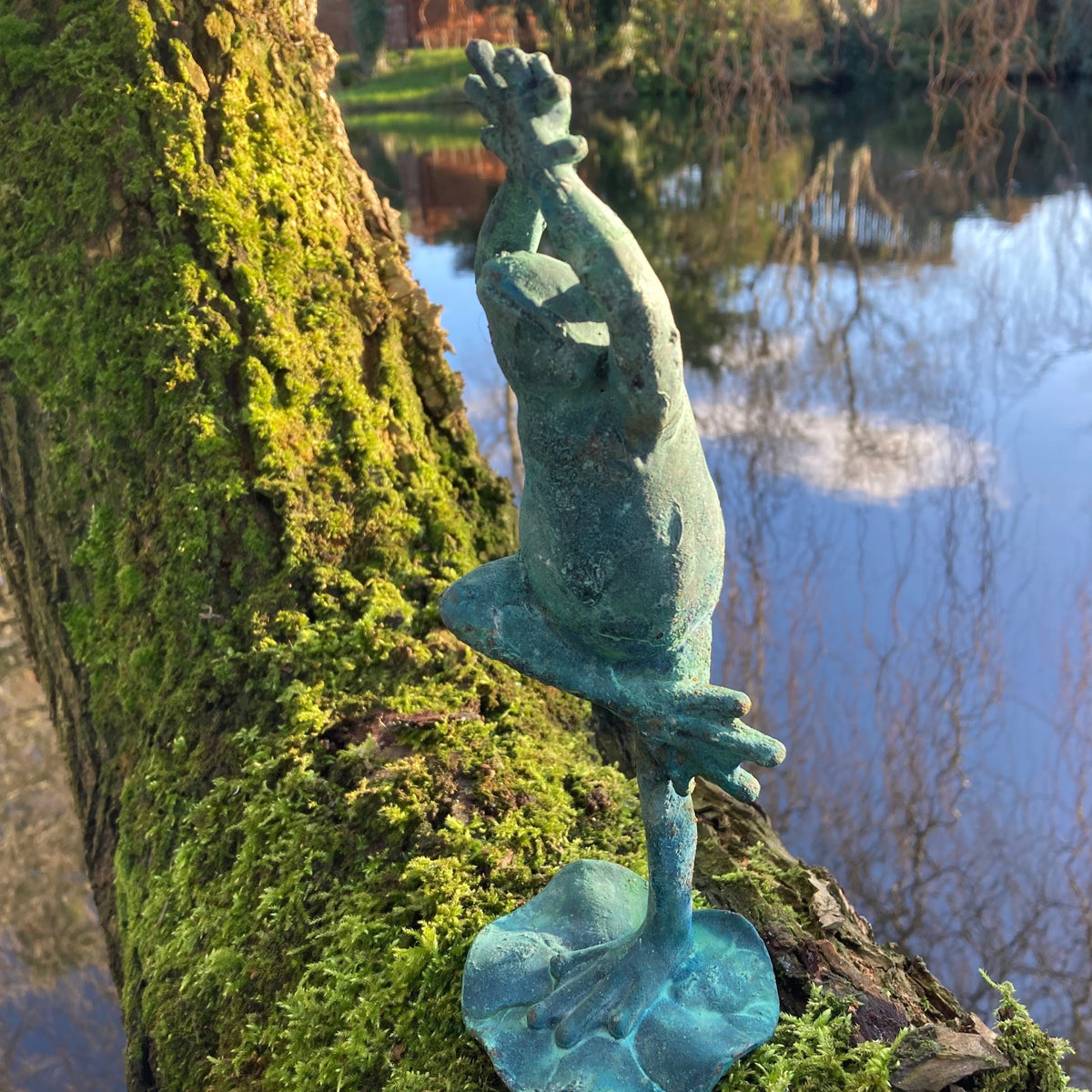 METAL CAST IRON VERDIGRIS FROG GARDEN ORNAMENT STATUE – Ferney Heyes ...